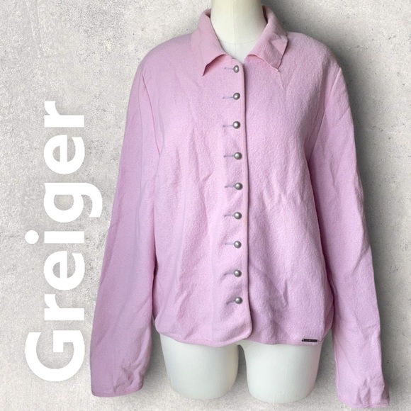geiger | Sweaters | Vintage Geiger Of Austria Pure Wool Pink Cardigan ...
